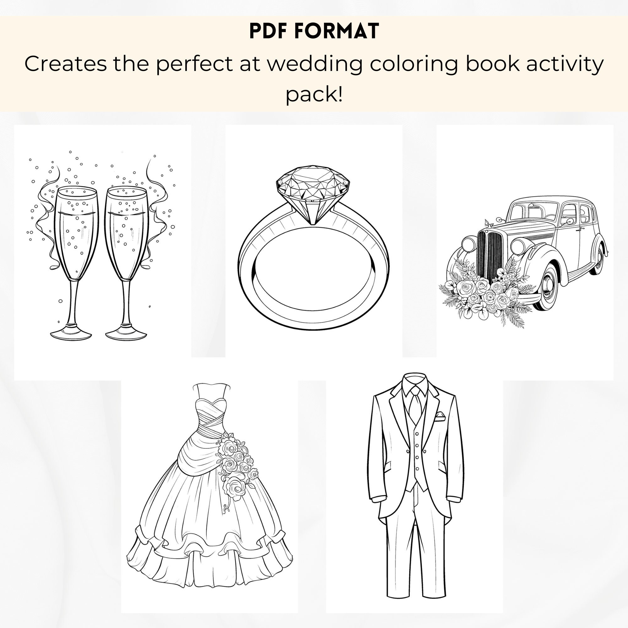 Wedding Coloring Pages for Kids, Wedding Coloring Book, Wedding ...