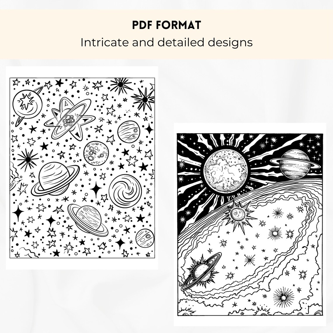 Rectangular Celestial Coloring Pages, Sun Moon Star Coloring, Mystical ...