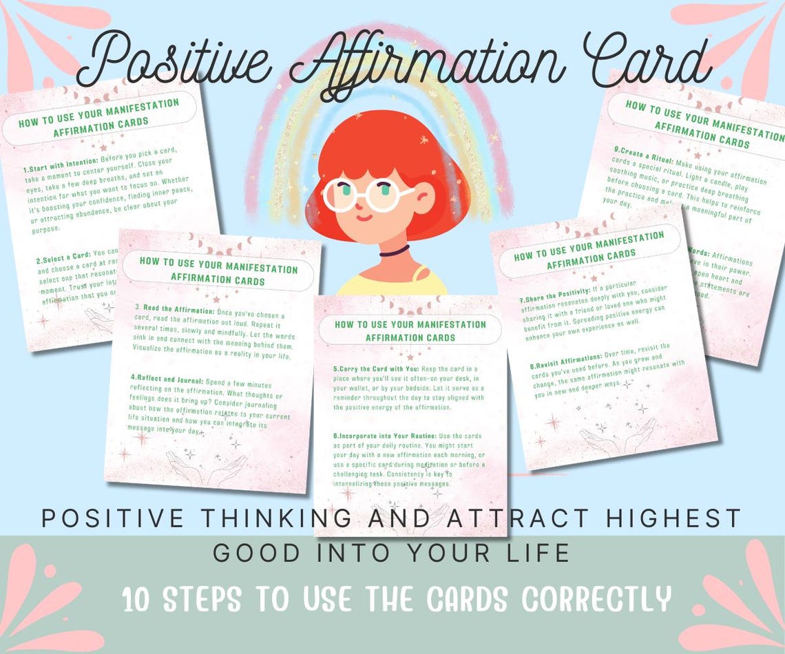 Positive Affirmation Cards, Positive Quote Flash Cards, Affirmations ...