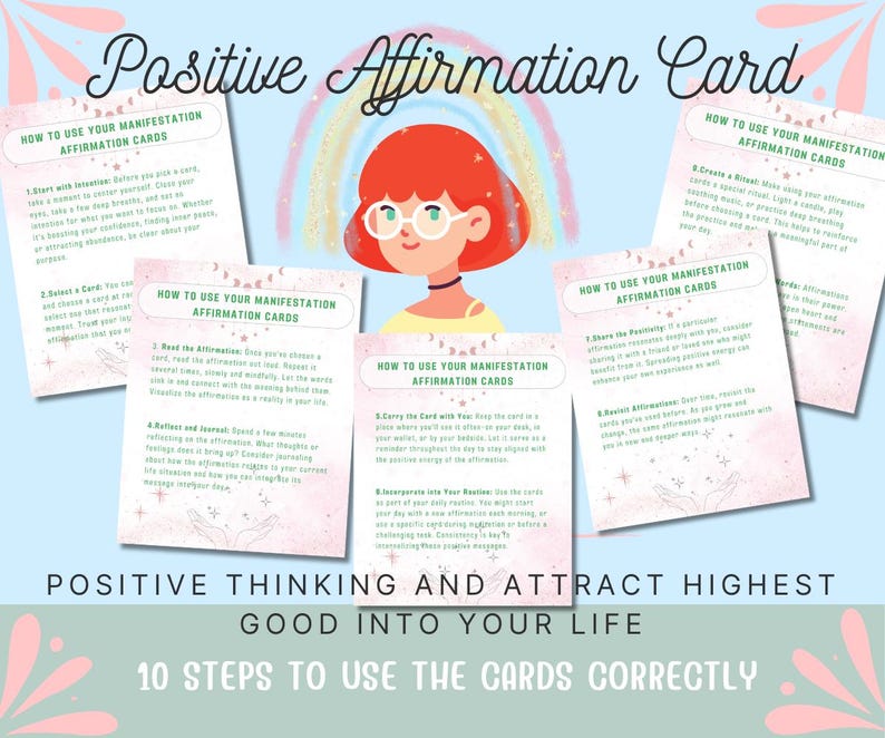 Positive Affirmation Cards, Positive Quote Flash Cards, Affirmations ...