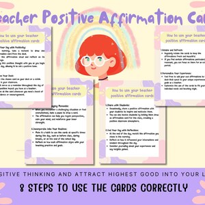 Teacher Positive Affirmation Cards - Great for Teacher's Day Gifts, the ...