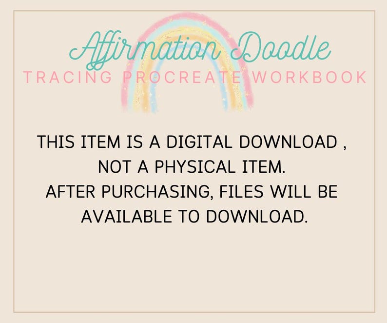 Affirmations Tracing Doodle Procreate Workbook, 10 Procreate Pages ...