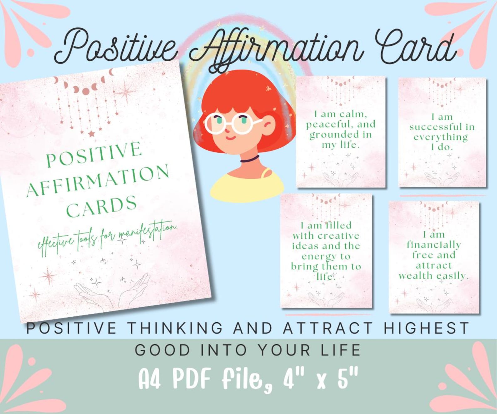 Positive Affirmation Cards, Positive Quote Flash Cards, Affirmations ...