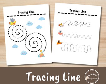 Preschool Line Tracing Worksheets, Lines Trace Pages Printable, Line ...