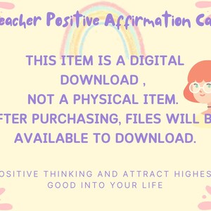 Teacher Positive Affirmation Cards - Great for Teacher's Day Gifts, the ...