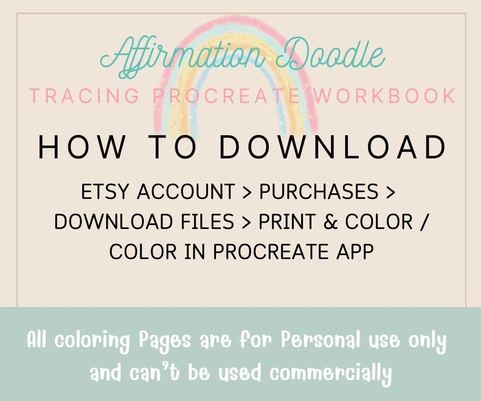 Affirmations Tracing Doodle Procreate Workbook, 10 Procreate Pages ...