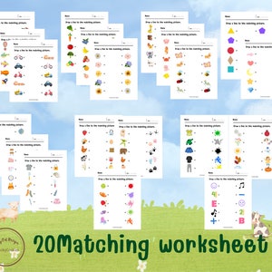 Printable Matching Worksheets, Match the Picture, Kindergarten ...