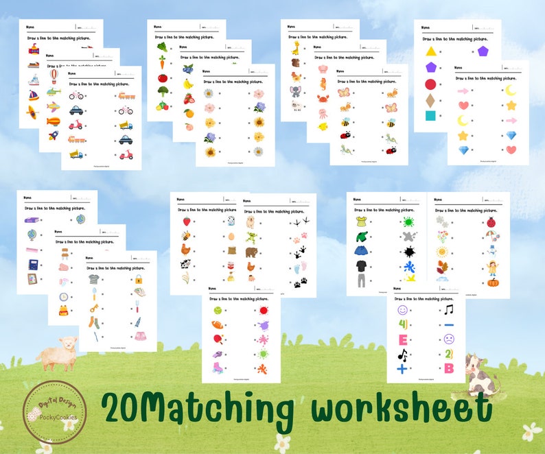 Printable Matching Worksheets, Match the Picture, Kindergarten ...
