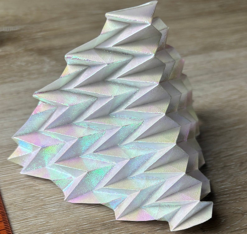 Geometric Origami Shape in Shimmering White Paper - Etsy