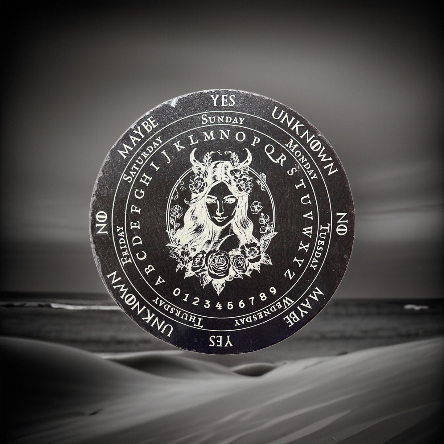 Pendulum Board Slate Goddess Pendulum Round Board Esoteric Ritual ...