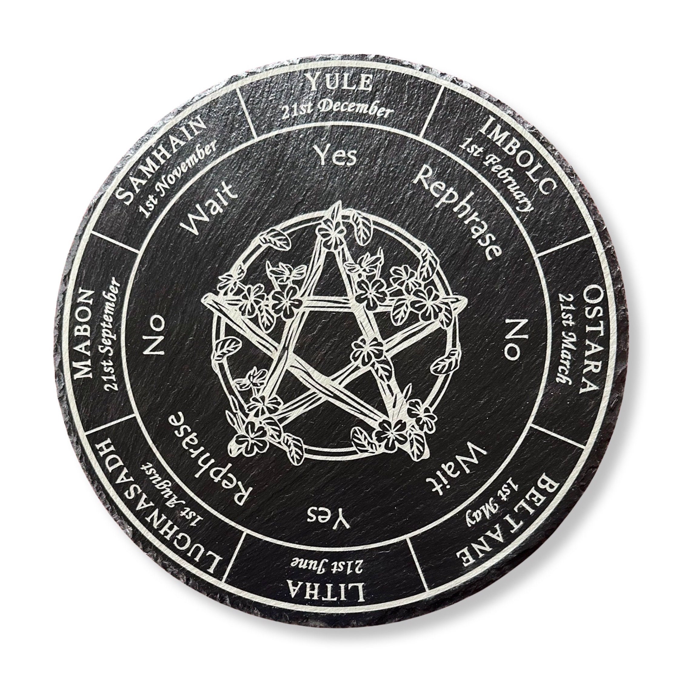 Pendulum Board Slate Pentagram Pendulum Round Board Esoteric Ritual ...