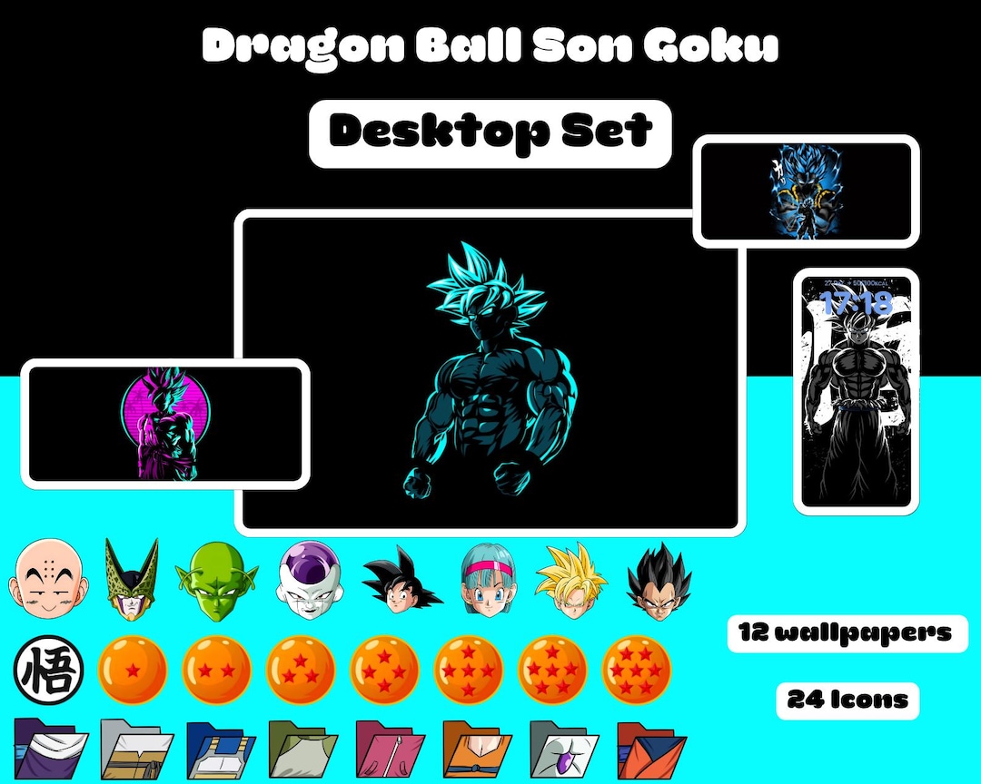 Dragon Ball Z Desktop Theme With Goku App Icons & 4K Wallpaper ...
