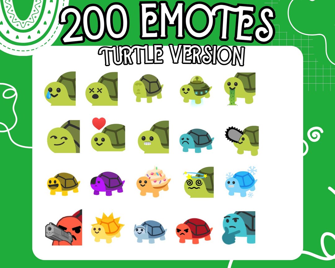 200 TURTLE EMOTES PACK | for Discord and Twitch | Cute & Kawaii ...