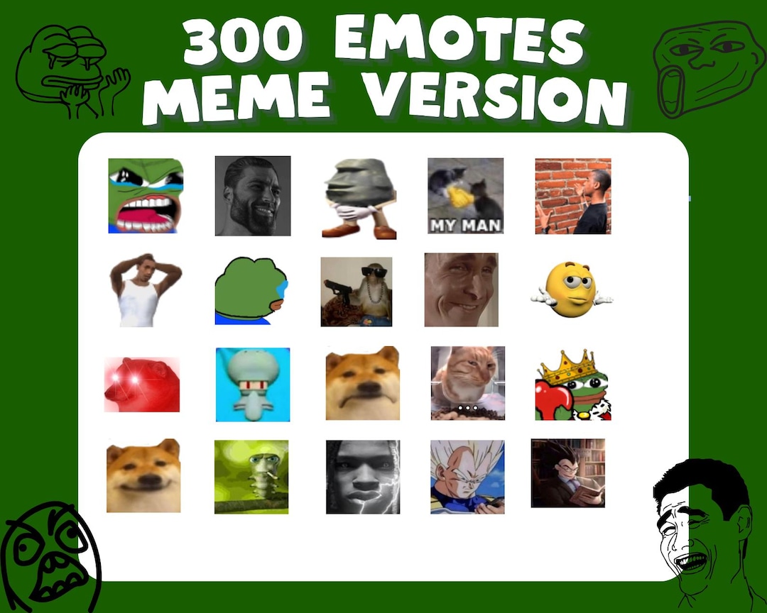 300+ Animated Meme Emotes Pack, Twitch, Discord, Kick (digital Download ...