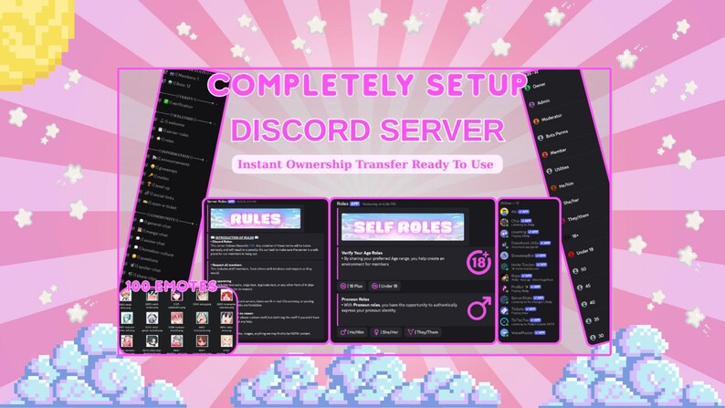 Aesthetic Anime Discord Server Template With Bots & Emotes | Premade ...