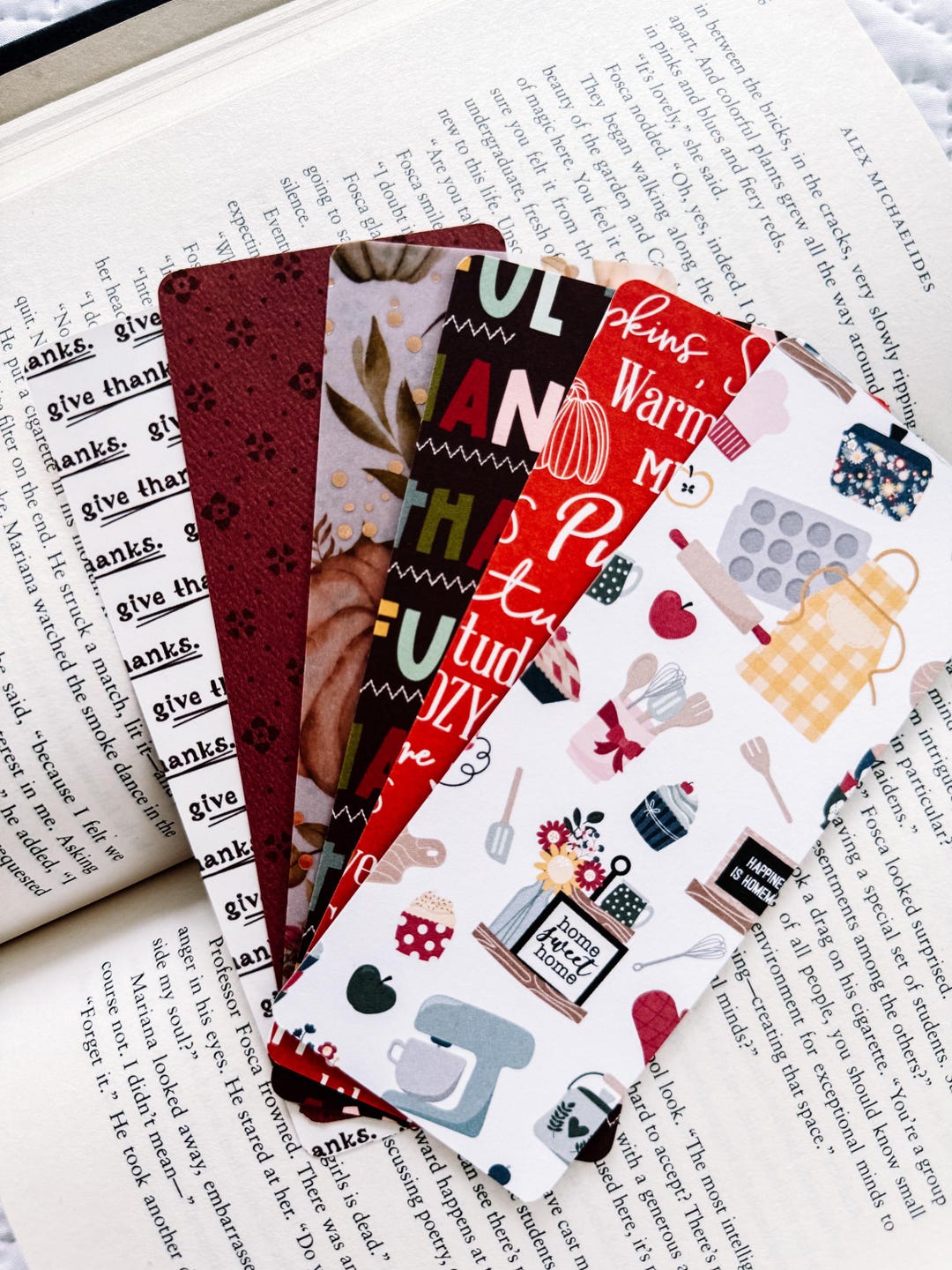 Thankful Bookmarks | Fall Bookmarks | Fall Floral Bookmarks | Handmade ...