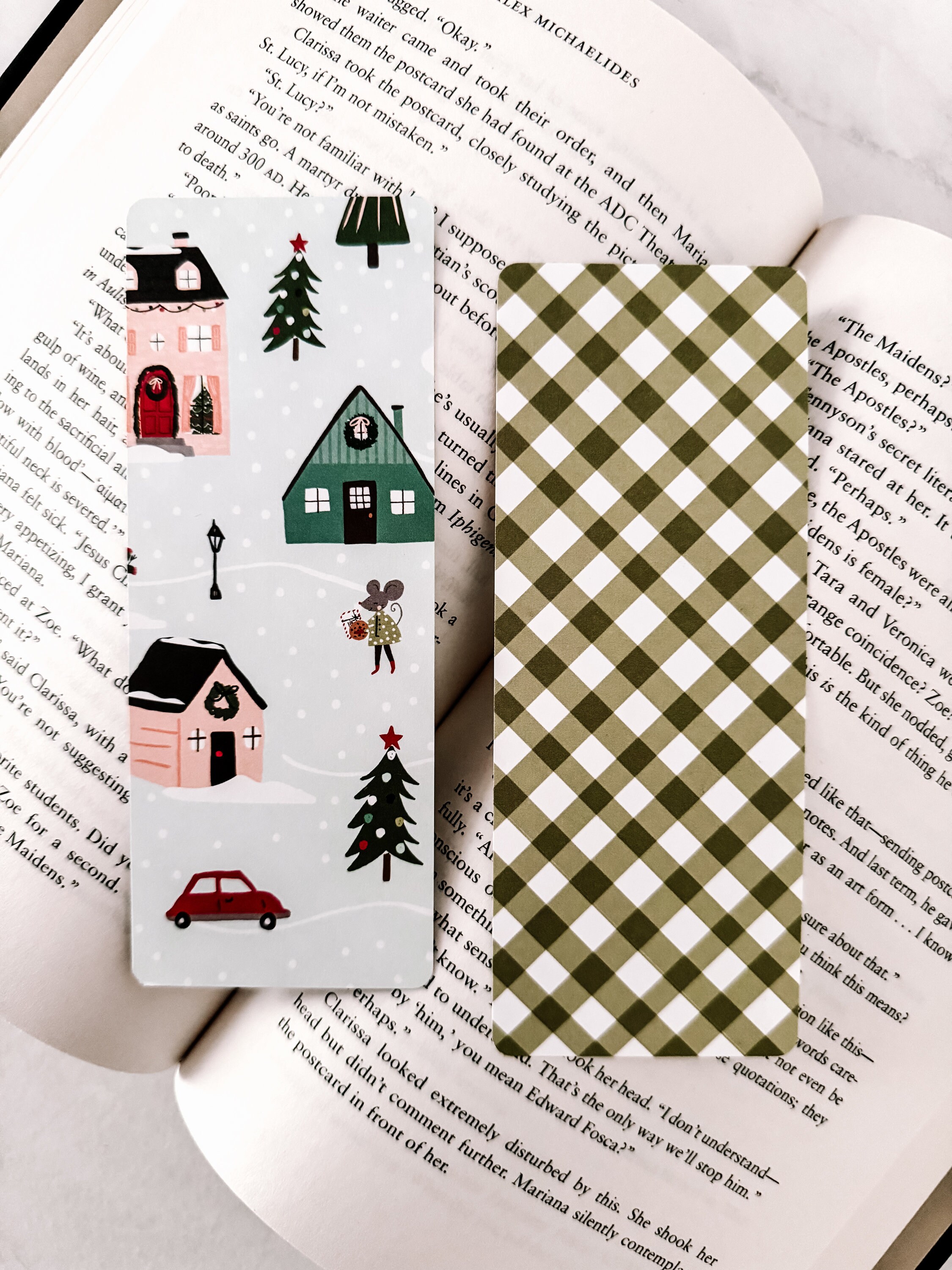 Houses and Stars Winter Bookmarks Retro Bookmarks Seasonal Bookmarks ...