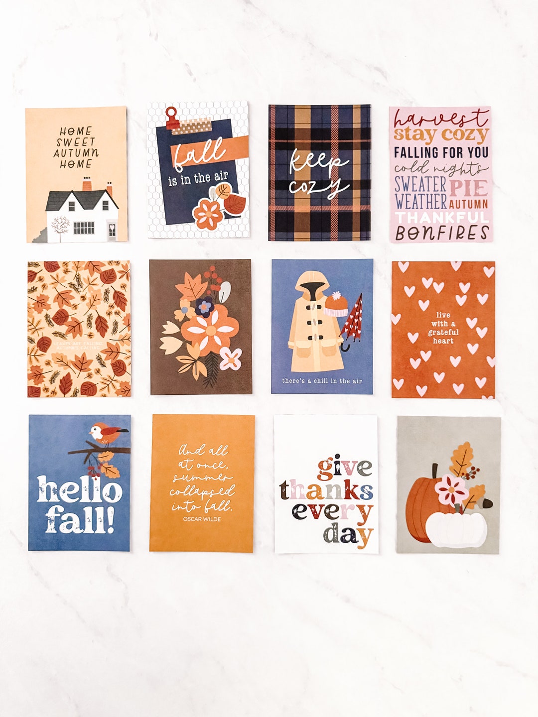 Cozy Fall 3 X 4 Inch Bookmarks | Autumn Bookmarks | Fall Bookmarks ...