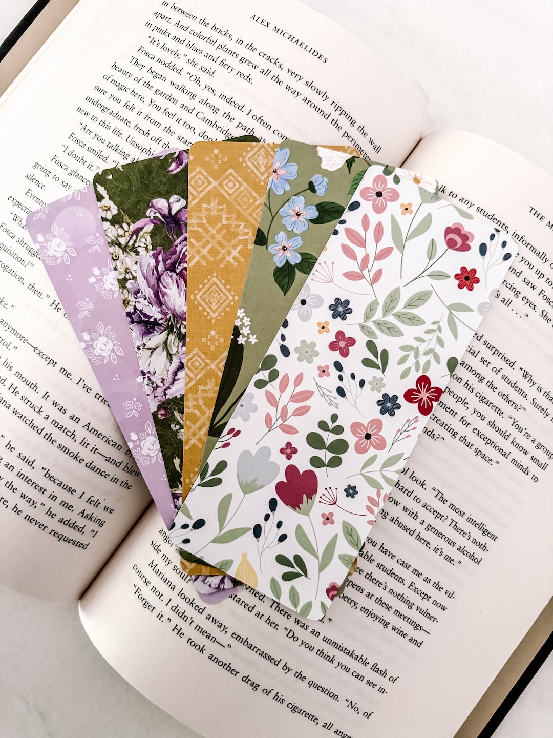 Floral Bookmarks | Soft Floral Bookmarks | Patterned Bookmarks ...
