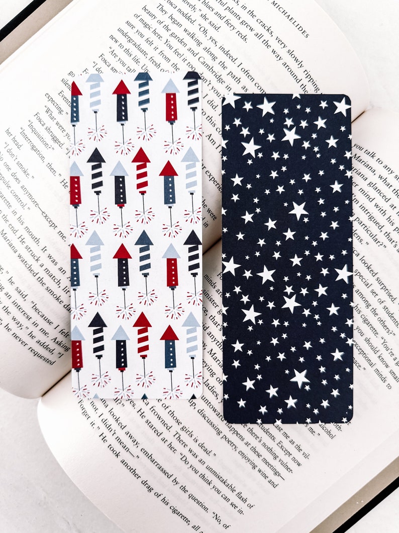 Patriotic Bookmarks | Red, White & Blue, Laminated (handmade) - Etsy