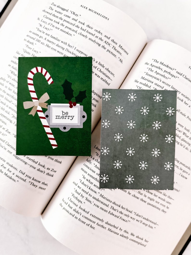Socking Stuffer Holiday Cheer Bookmark 3x4 Bookmarks - Etsy