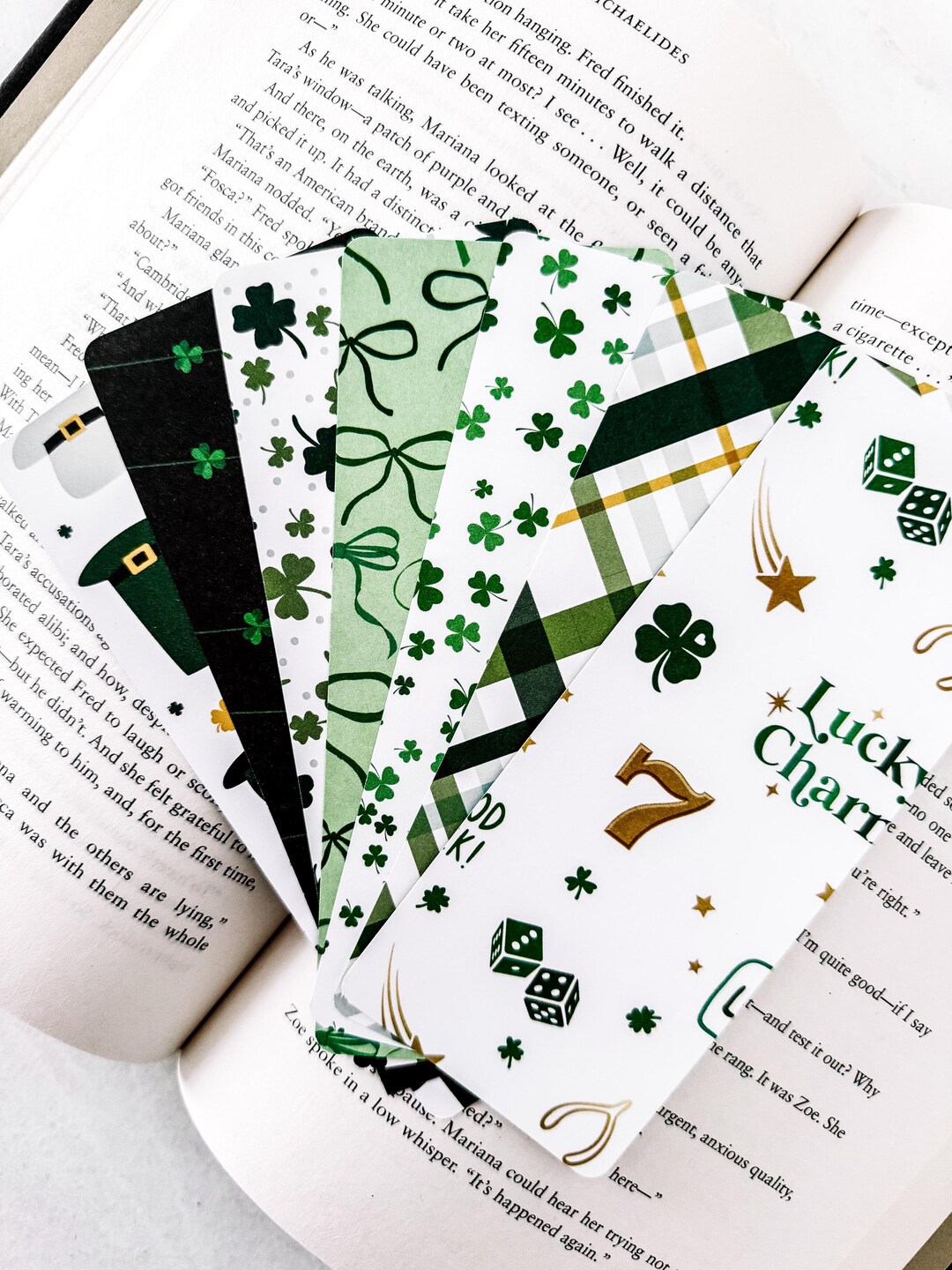 Good Luck Bookmarks | Lucky Bookmarks | Green Bookmarks | Spring ...
