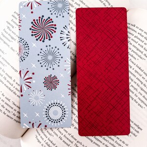 Firecracker Bookmarks | July 4th Bookmarks | Festive Bookmarks | Red ...