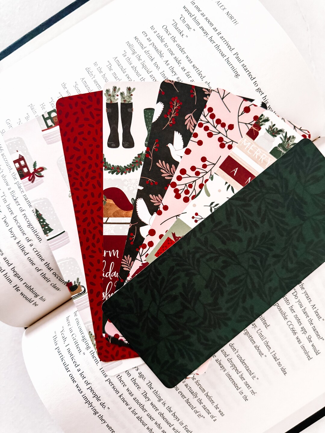 Handmade Winter Holiday Bookmarks | Book Lover Gift - Etsy