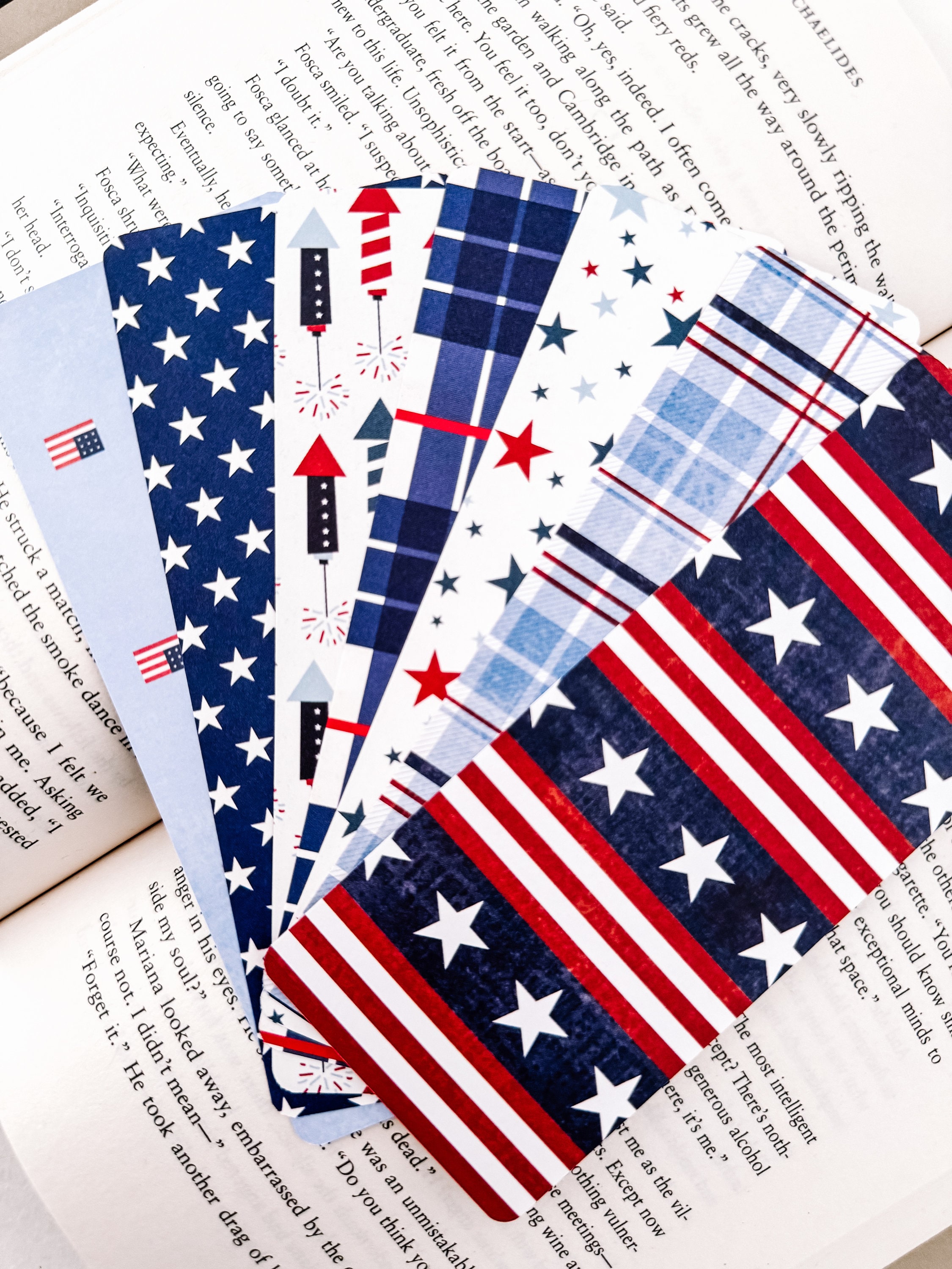 July 4th Bookmarks | Bright Bookmarks | Festive Bookmarks | Red White ...