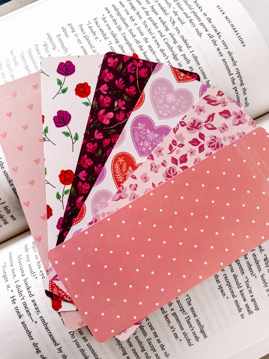 Soft Pink Hearts and Floral | Valentines Day | Heart Bookmarks | Pink ...