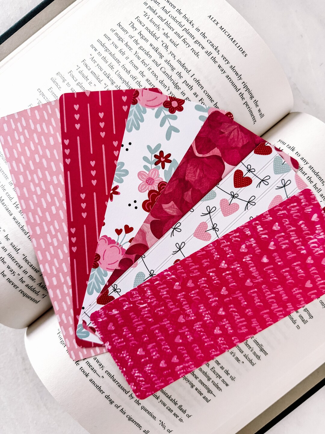 Love Script and Hearts | Valentines Day | Heart Bookmarks | Pink and ...