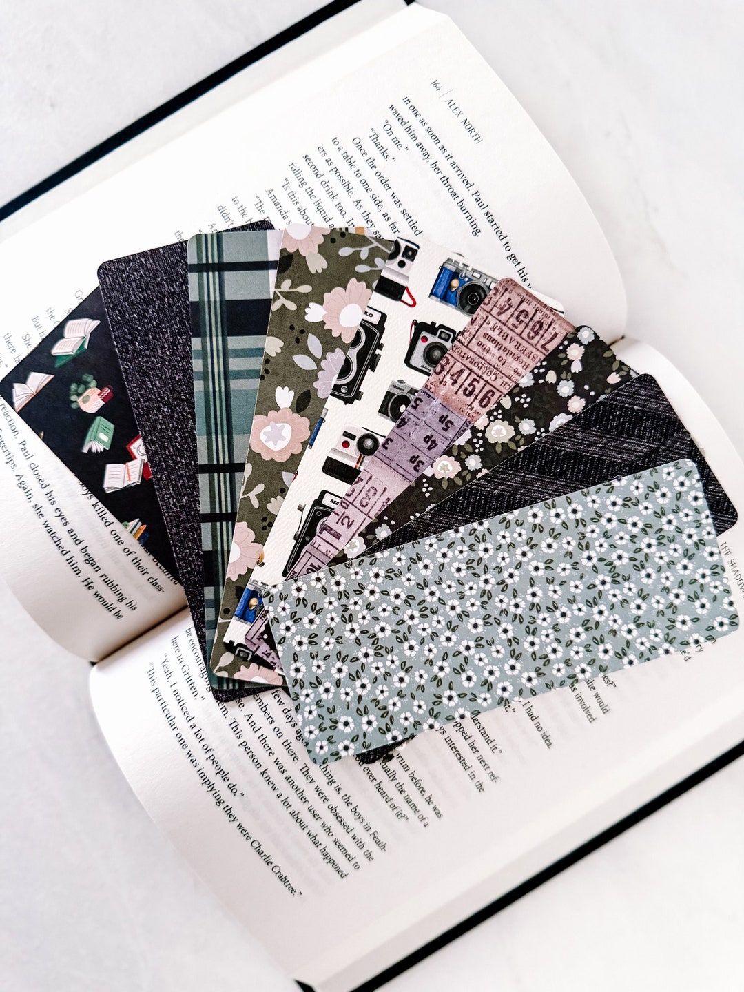 School Day Bookmarks | Floral Bookmarks | Fabric Pattern Bookmarks ...
