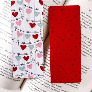 Love Script and Hearts | Valentines Day | Heart Bookmarks | Pink and ...