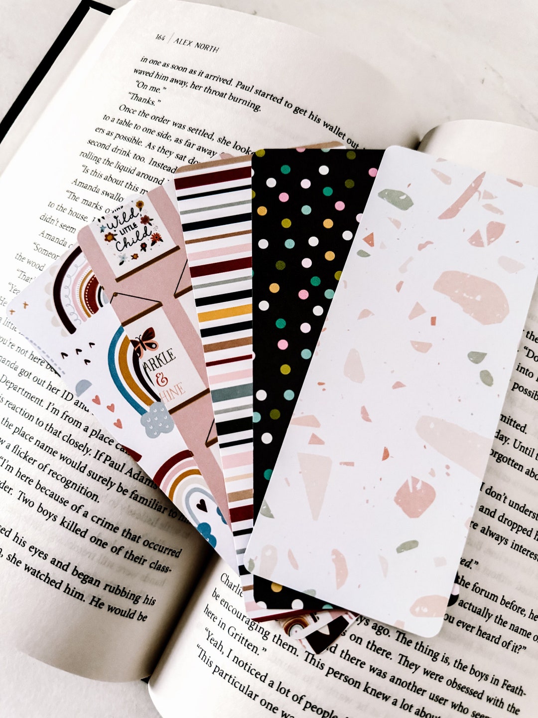 Rainbow Boho Bookmarks | Colorful Dots and Stripes, Handmade - Etsy