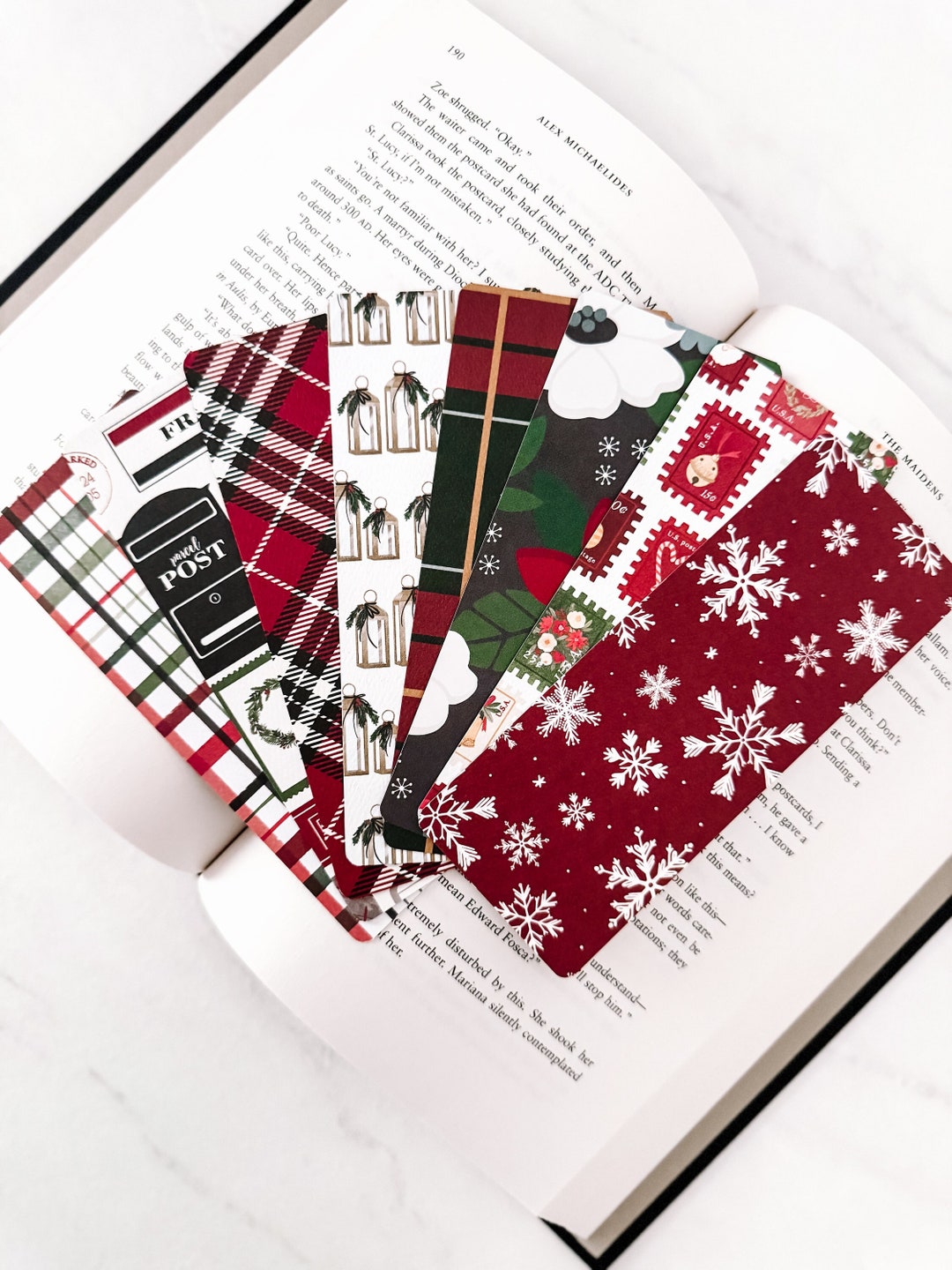 Winter Plaid Bookmarks | Xmas Bookmark | Seasonal Bookmarks | Christmas ...