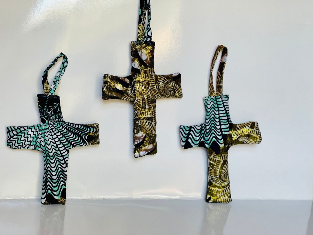 Handmade African Fabric Ornament - Cross Shaped - Etsy