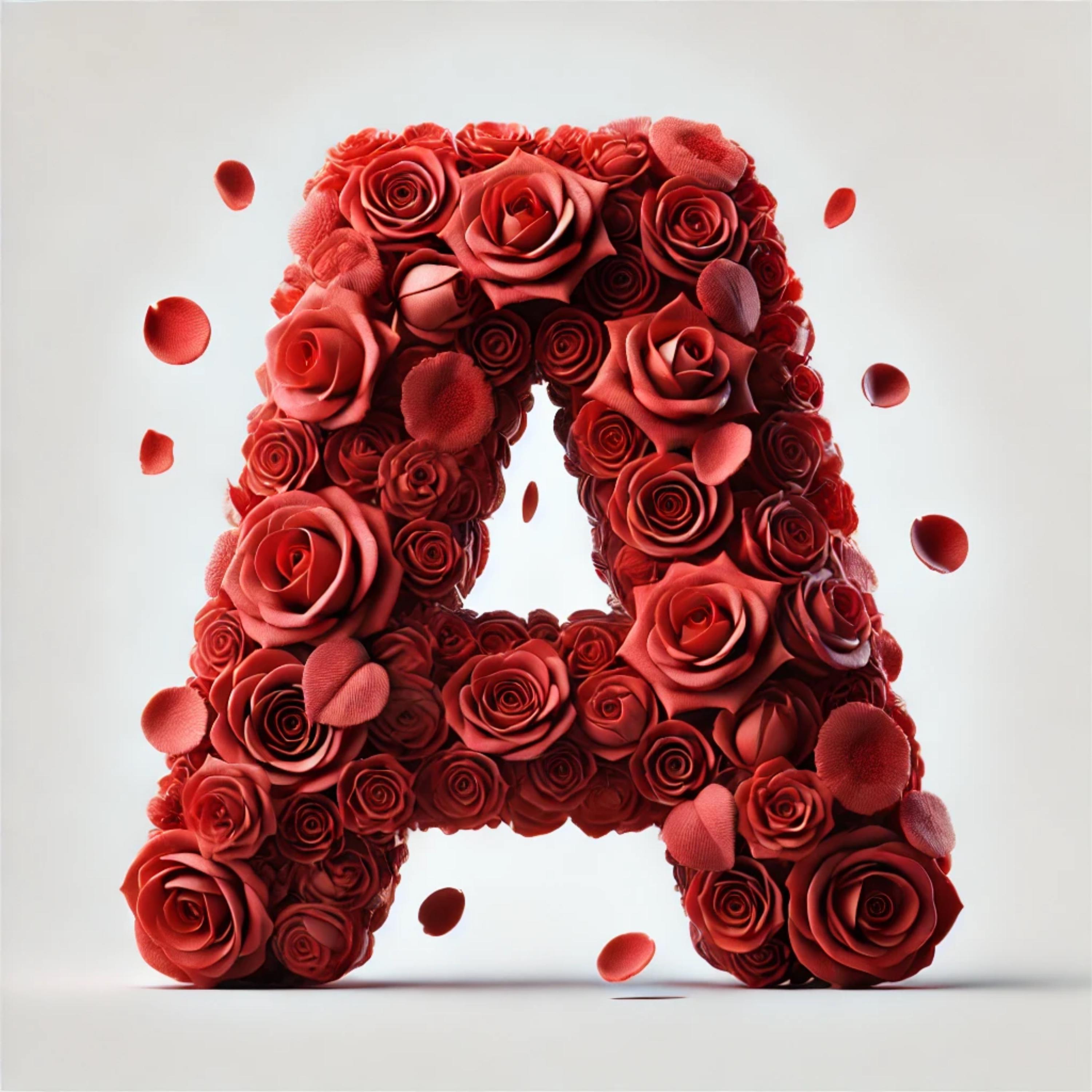 Red Rose Alphabet Clipart: Floral Letters & Numbers (digital Download ...