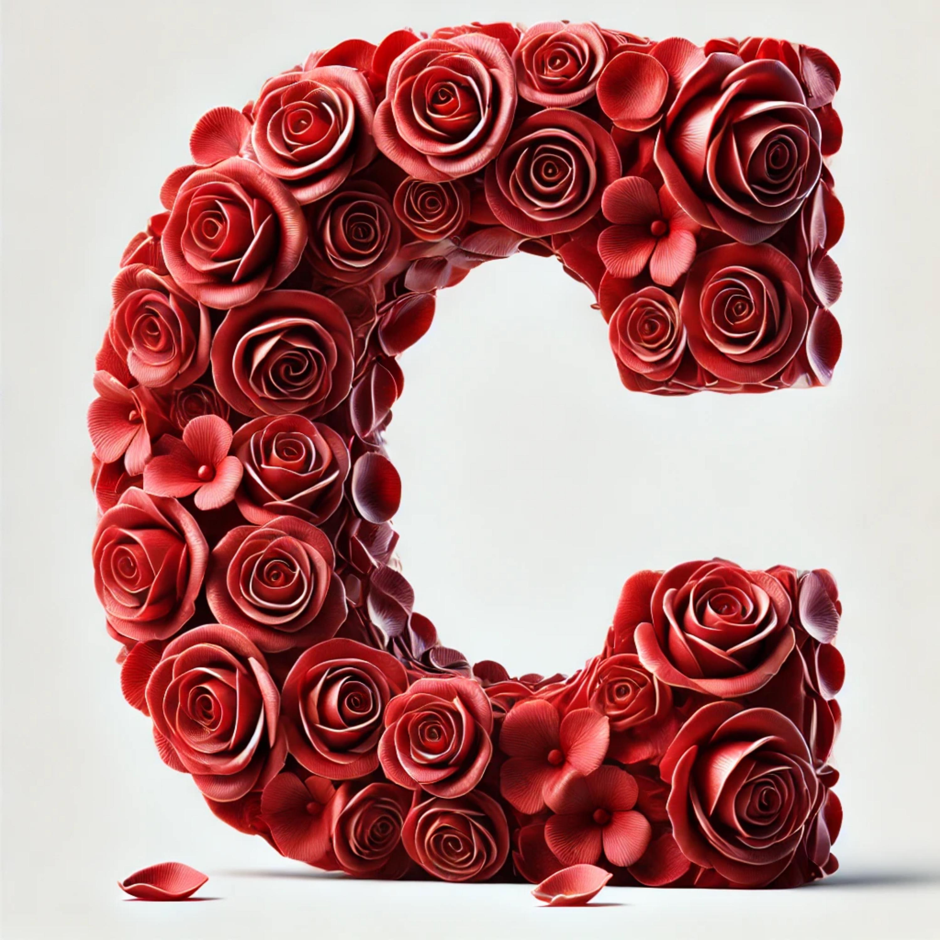 Rose Alphabet A-Z & Numbers 0-9 | Romantic Floral Clipart | Red Rose ...