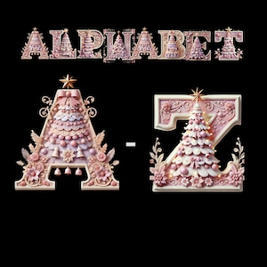 Christmas Tree Alphabet Numbers Clipart, Holiday Numbers 0-9, Pastel ...