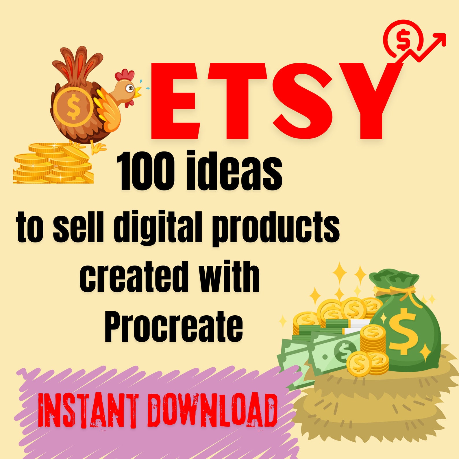 100 Ideas to Sell Digital Products Created With Procreate, Digital ...