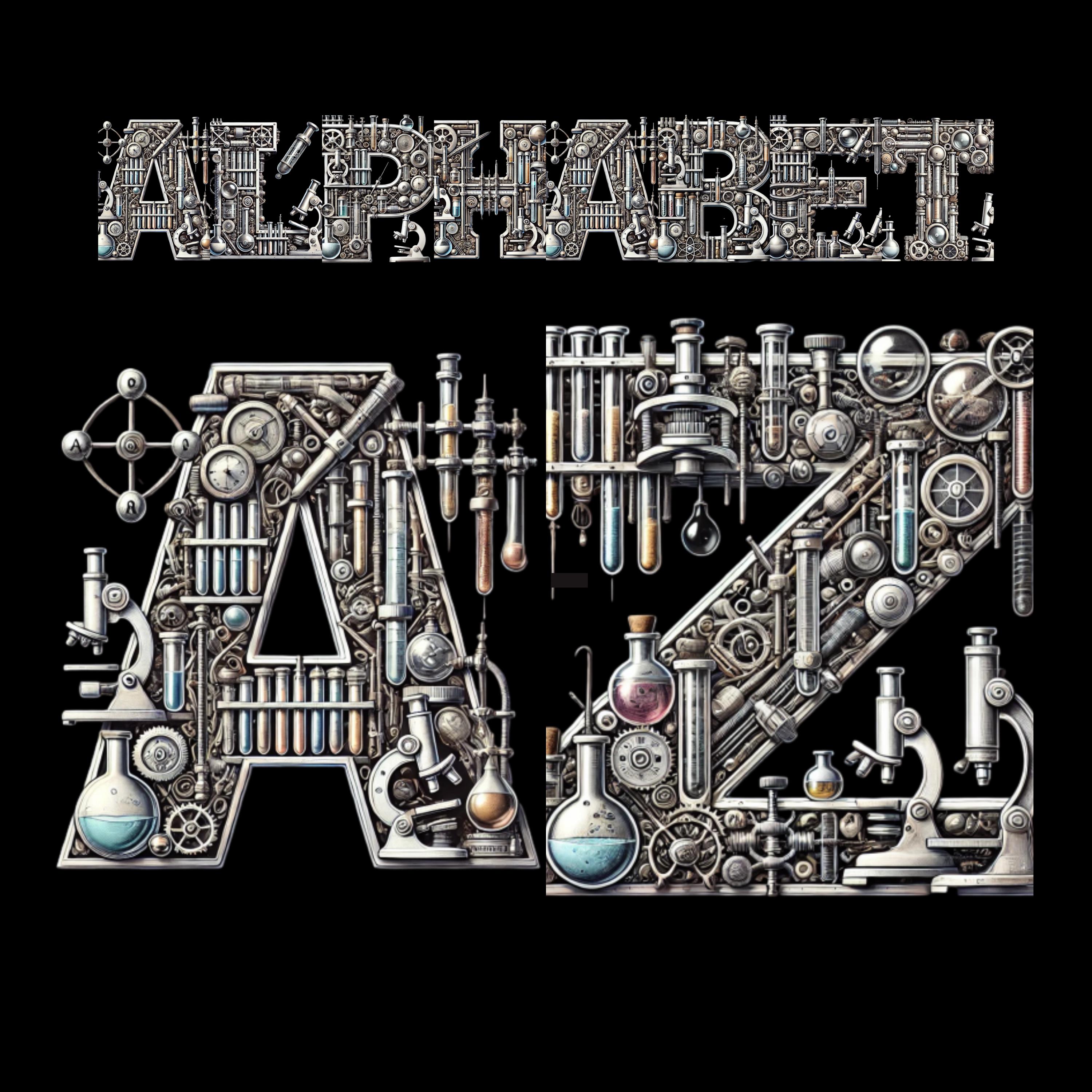 Science Lab Alphabet Clipart: Chemistry Glassware Font (digital ...