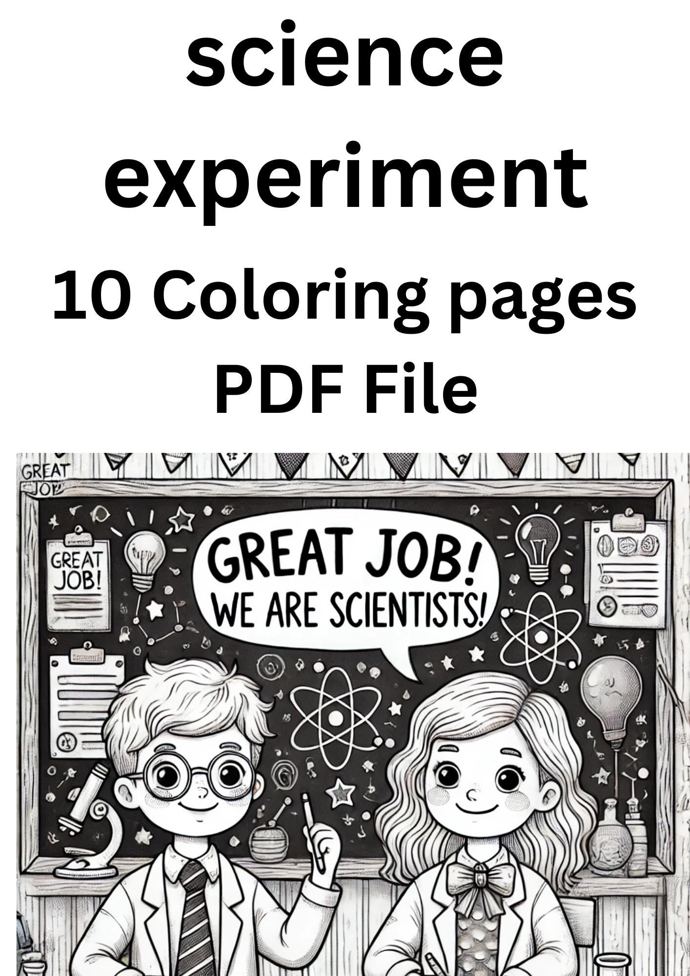 Science Experiment Coloring Book for Kids Fun Educational STEM ...