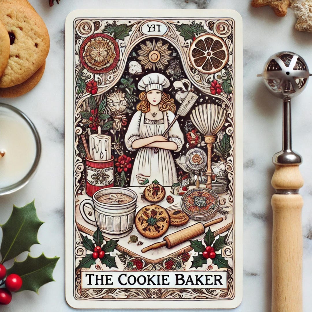 Cookie Baker Tarot Card Print: Christmas Baking Art (digital Download ...