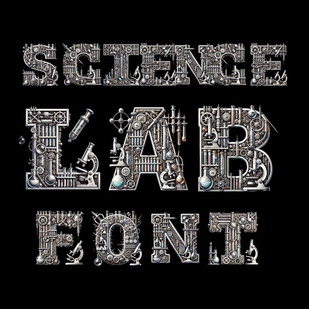 Science Lab Alphabet A-Z & Numbers 0-9 Digital Clipart | Chemistry ...