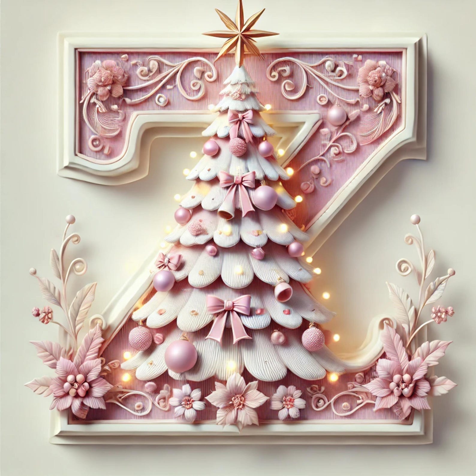 Christmas Tree Alphabet Numbers Clipart, Holiday Numbers 0-9, Pastel ...