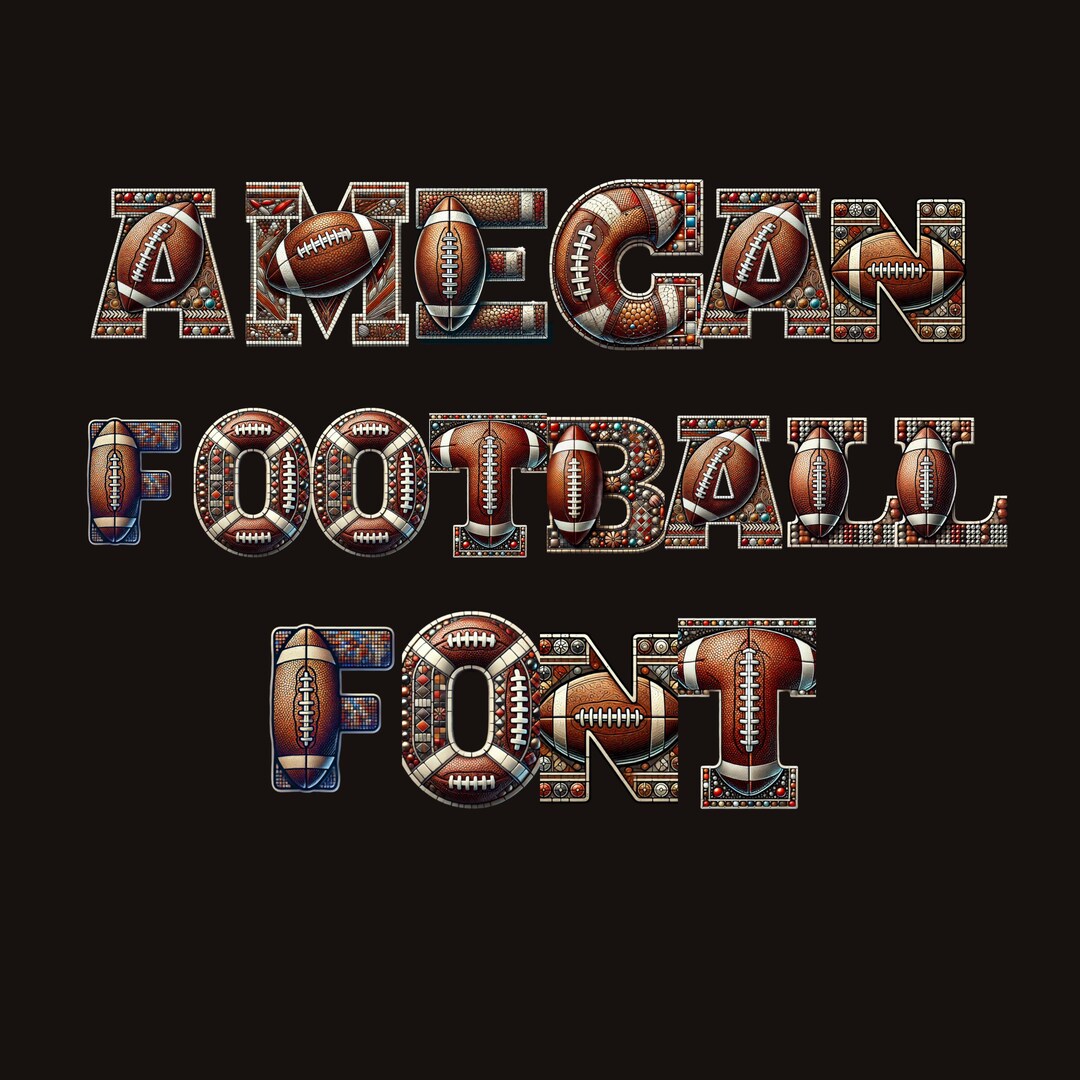 American Football Alphabet Font - Unique Sports-themed Digital ...