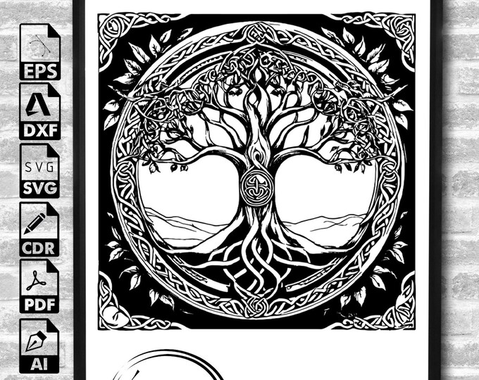 Celtic Tree of Life Svg Symbol for Celtic Wedding, Bundle Vector Clip ...