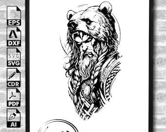 PNG SVG File Odin Norse God of Wisdom Magic Valkyrie Viking Warrior ...