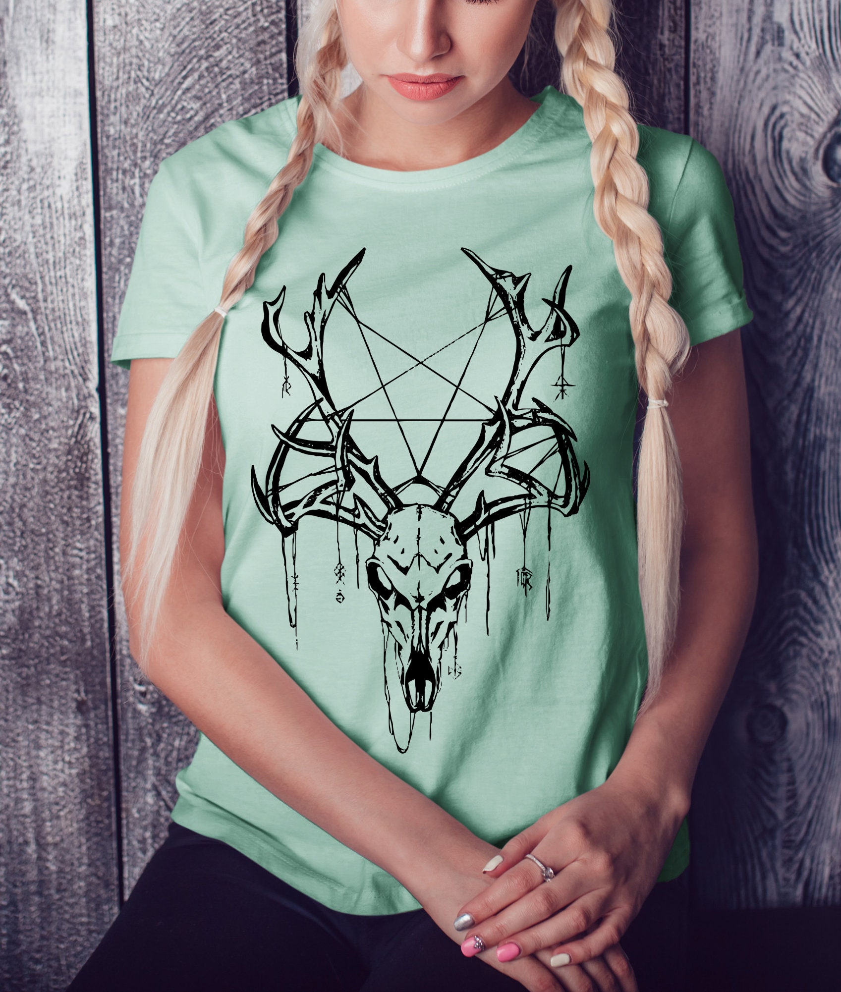 Sigil of Baphomet Logo Halloween Horned Goat Devil Silhouette Goth ...