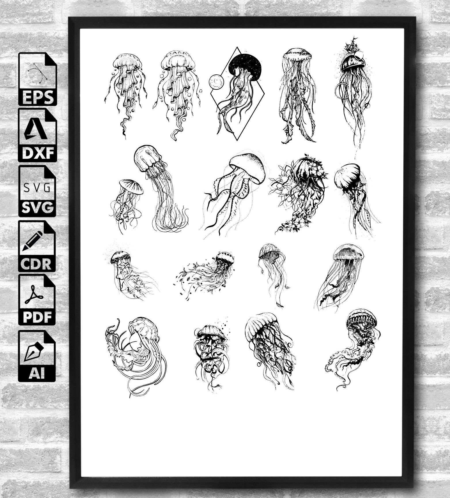 Floral Jellyfish Svg File, Flowers, Ocean, Sea Animals, Beach, Summer ...